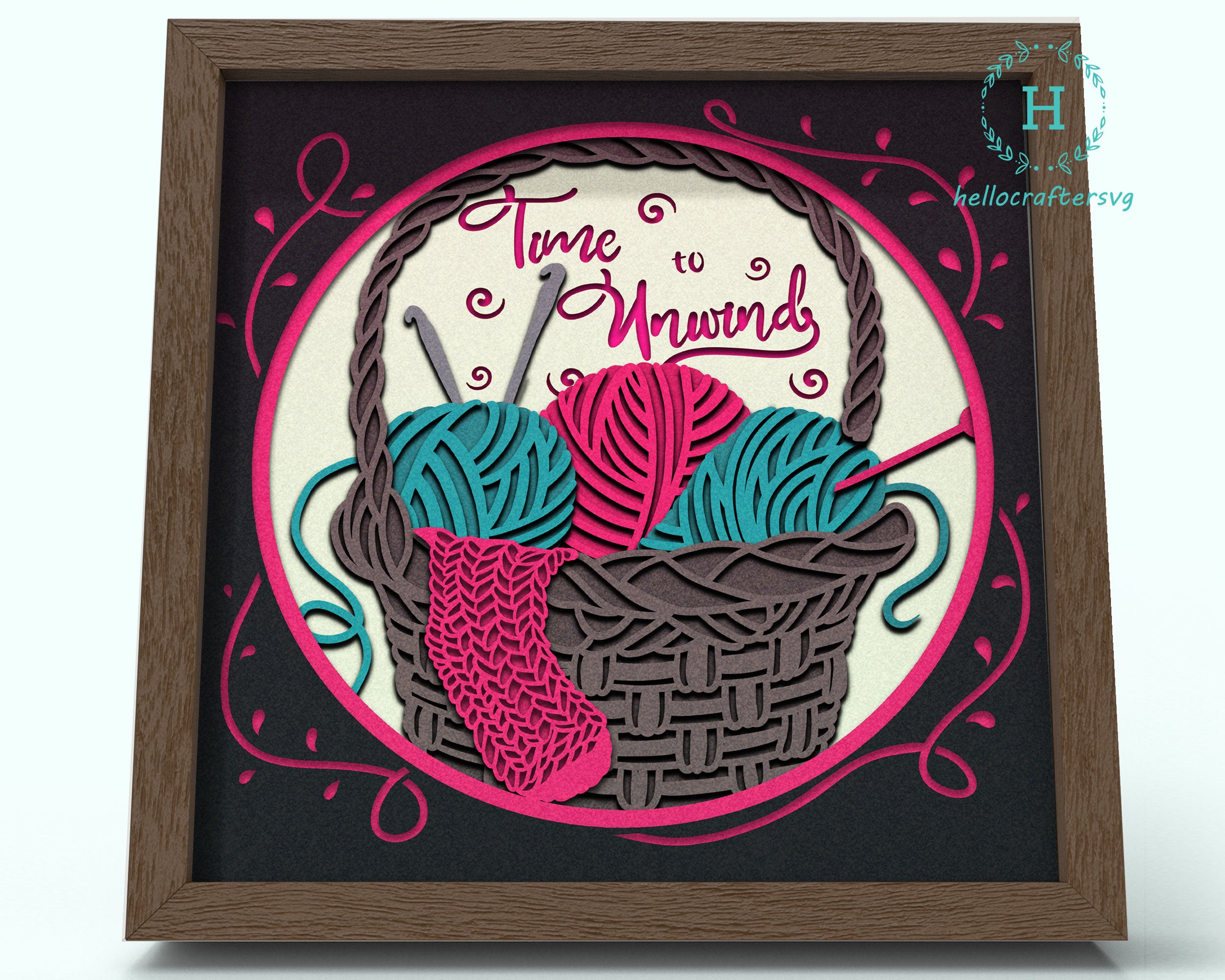 3D CROCHET Svg, CROCHET Shadow Box Svg - Cricut Files - hellocraftersvg