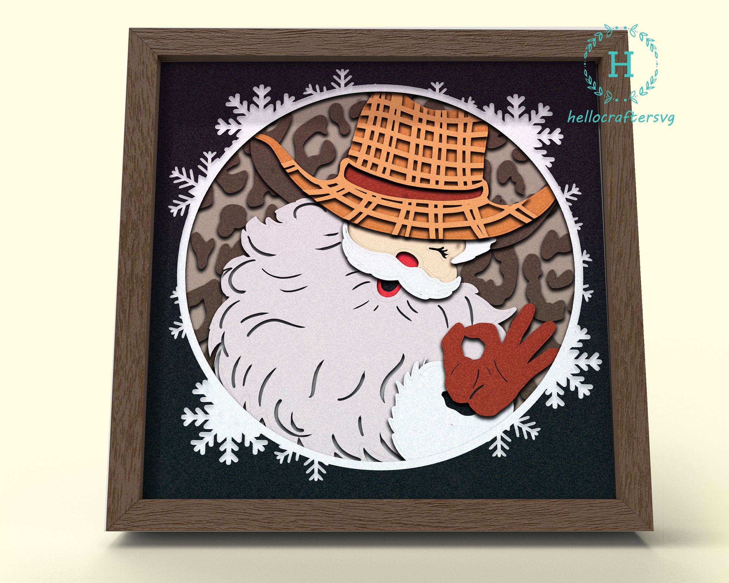 3d COWBOY Santa Svg, Santa Shadow Box Svg - Cricut Files - hellocraftersvg