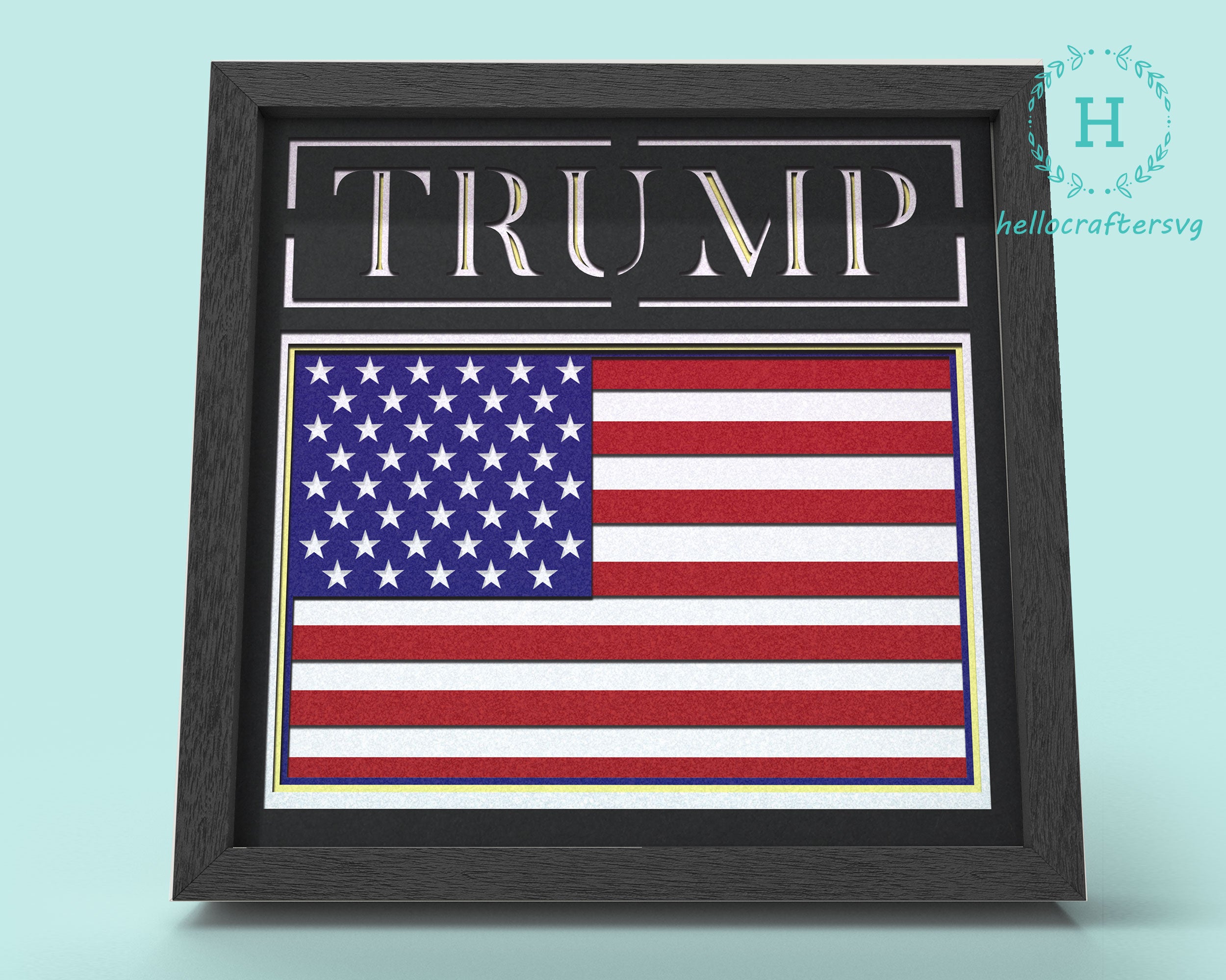 3D Trump Svg, Trump America Shadow Box - hellocraftersvg