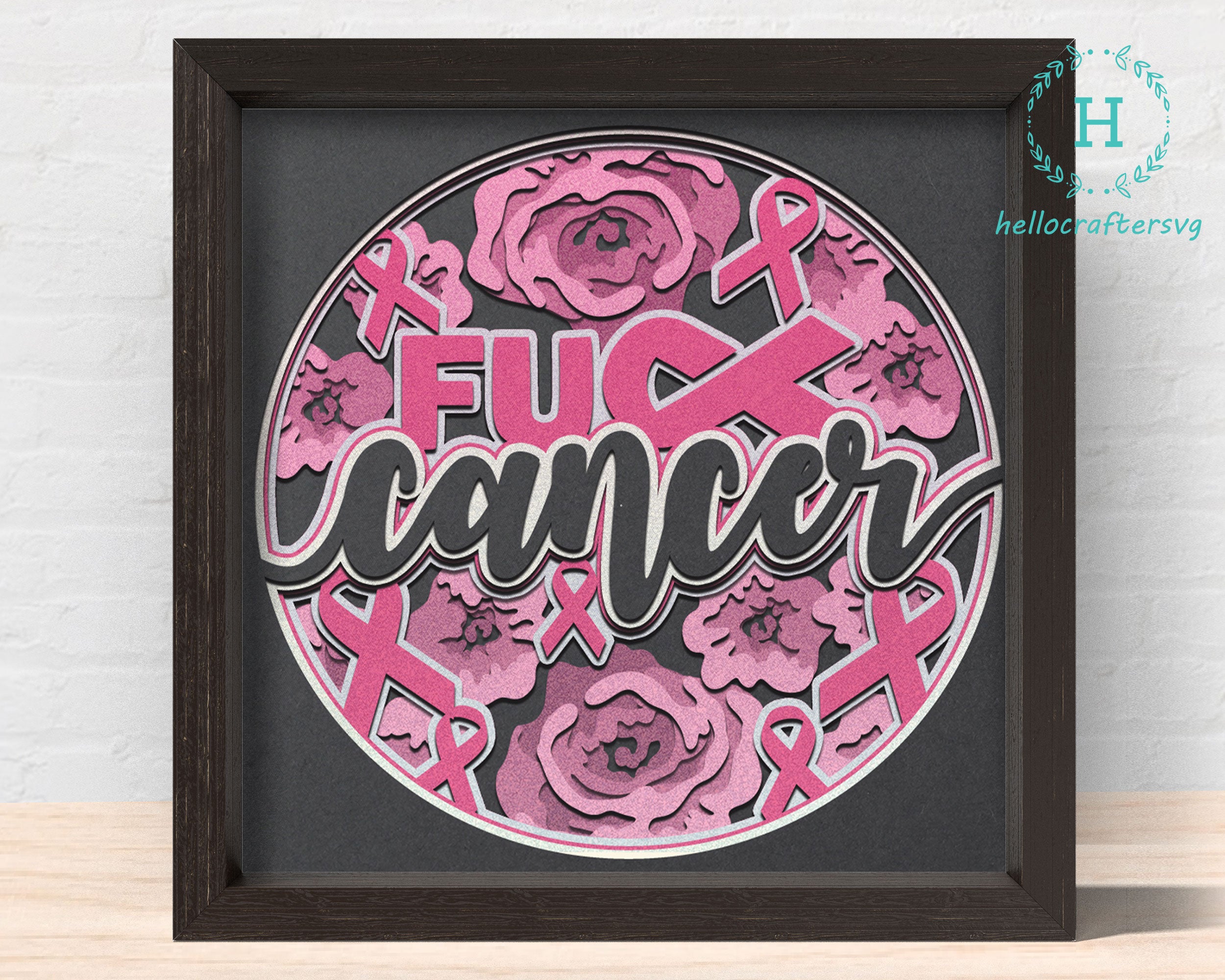 3D F CANCER AWARENESS Svg, Cancer Shadow Box Svg - Default Title ...
