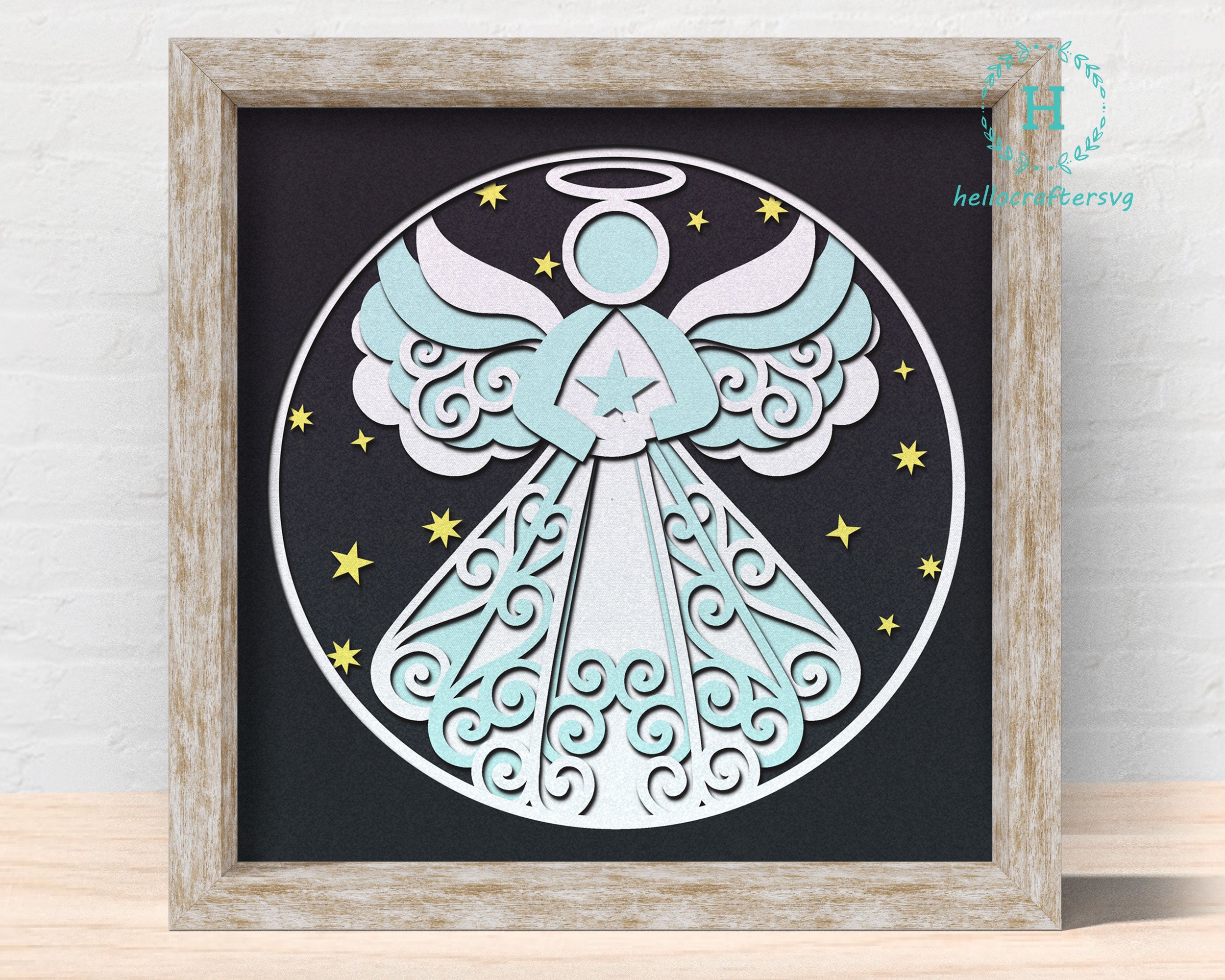 3d Angel Svg, Angel Shadow Box Svg - hellocraftersvg