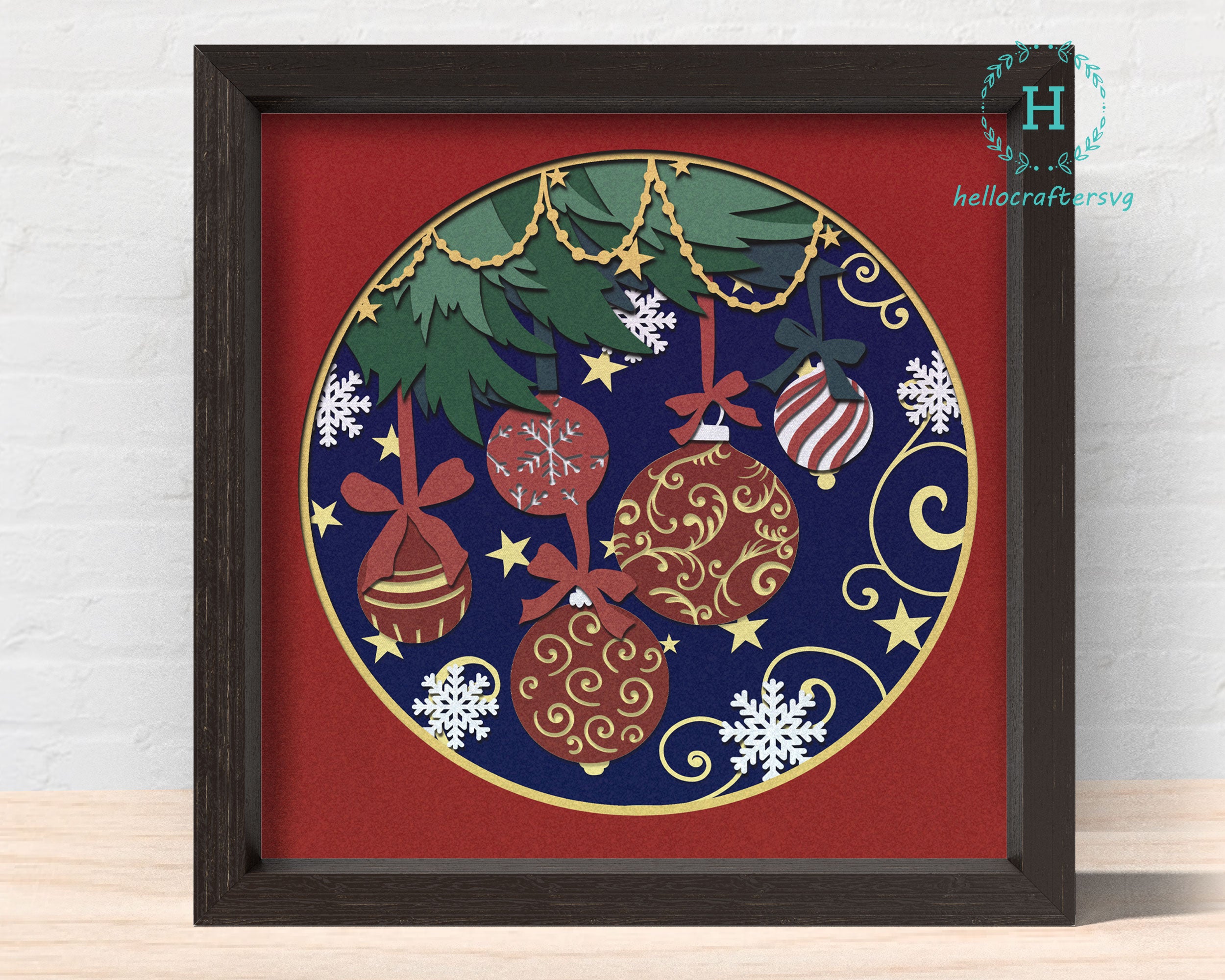 3D CHRISTMAS BELL SVG, Christmas Shadow Box Svg - hellocraftersvg