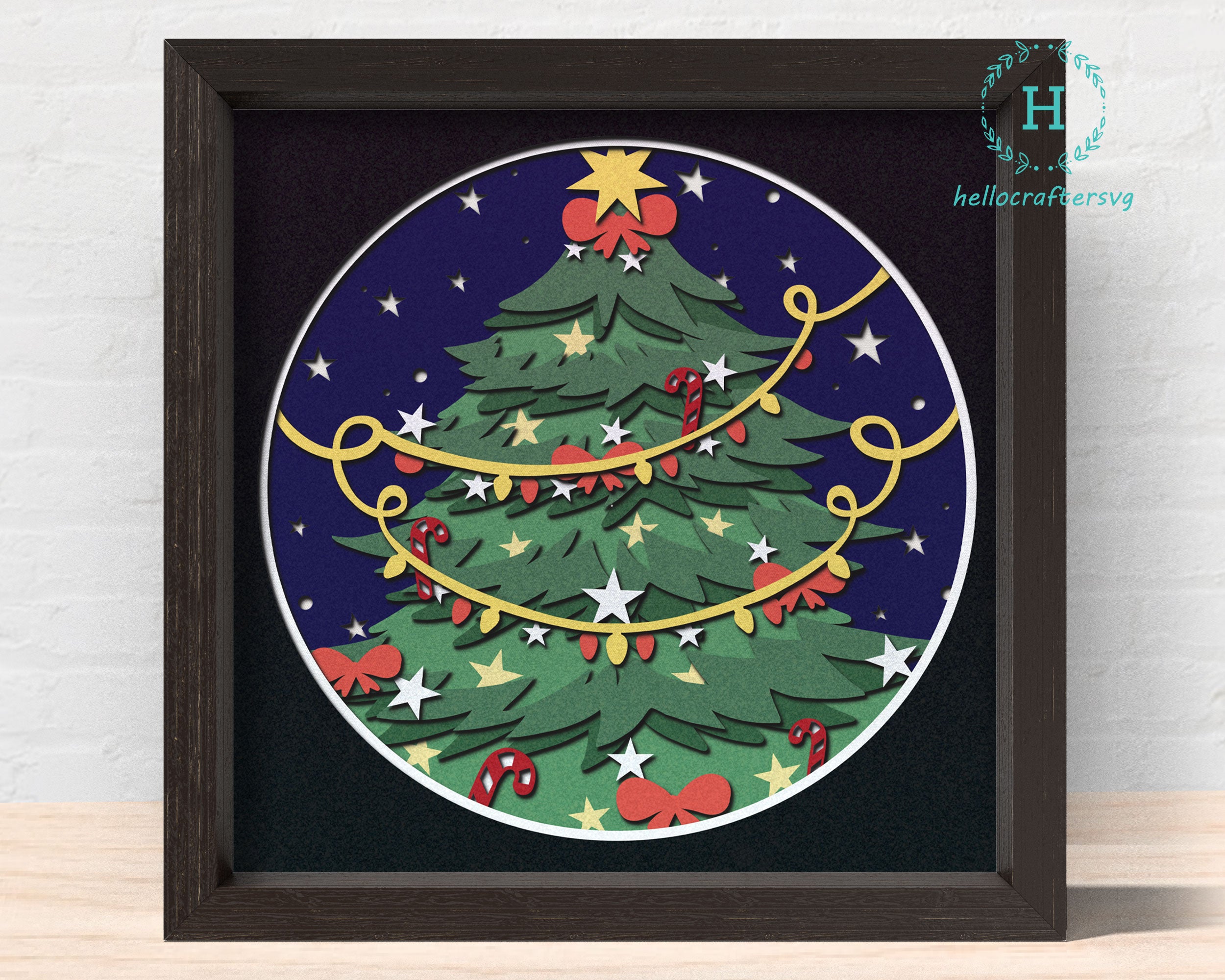 3D CHRISTMAS TREE, Christmas Shadow Box Svg, Cricut Files - hellocraftersvg