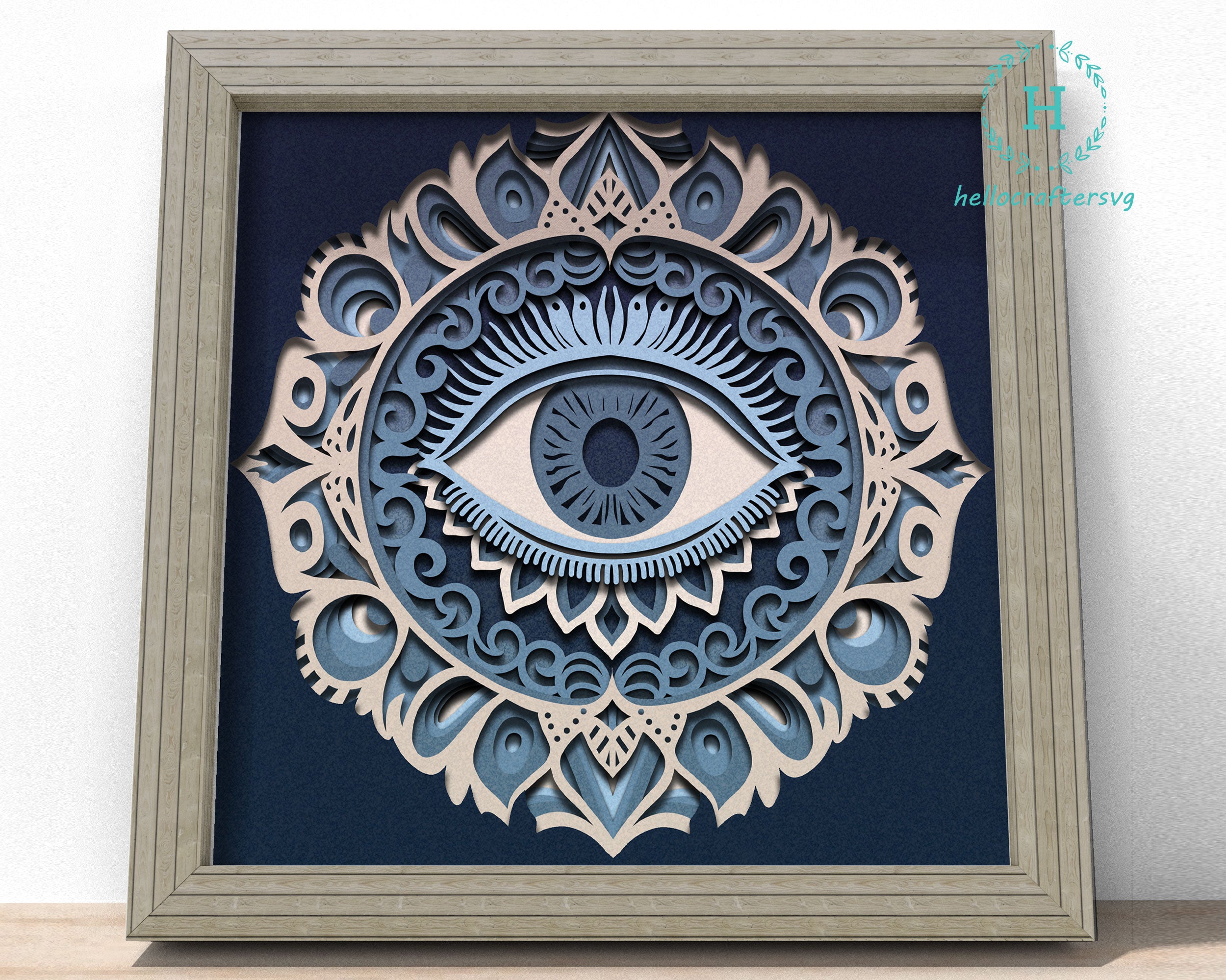 3D EVIL EYE Svg, EVIL Eye Shadow Box Svg - hellocraftersvg