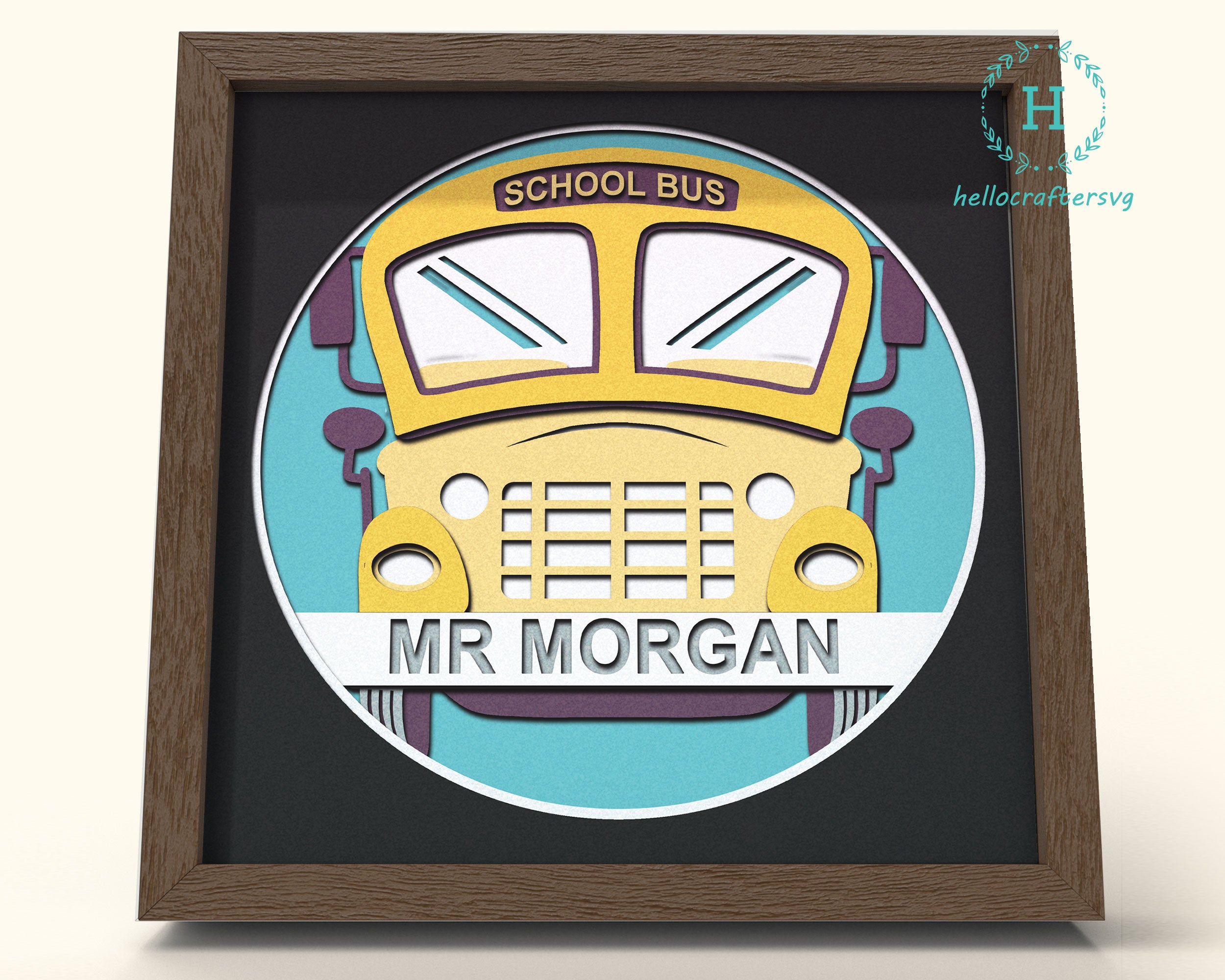 3d School Bus Svg, School Bus Shadow Box Svg - hellocraftersvg